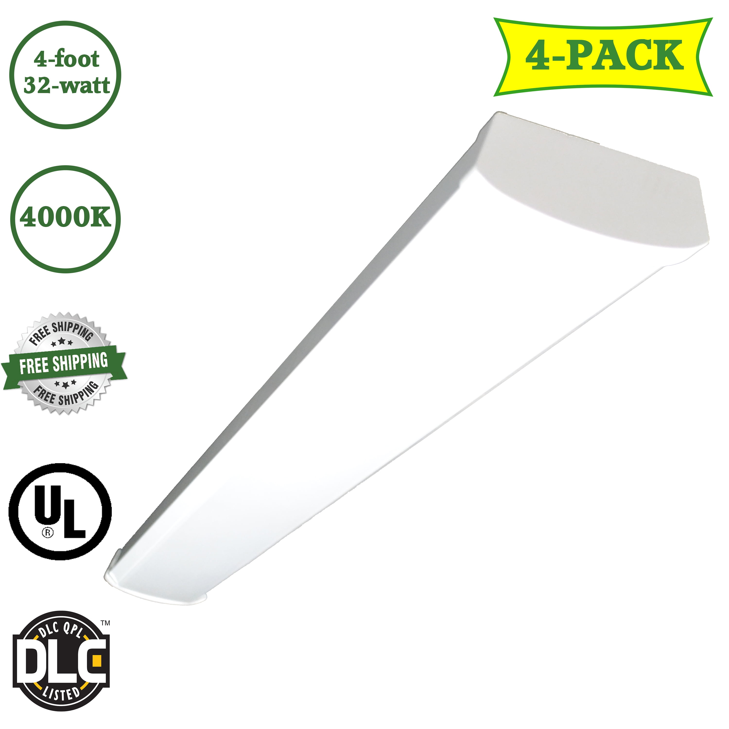 LED Trail Linear Ceiling LED Surface Mount Wrap Fixture White Multipack ...