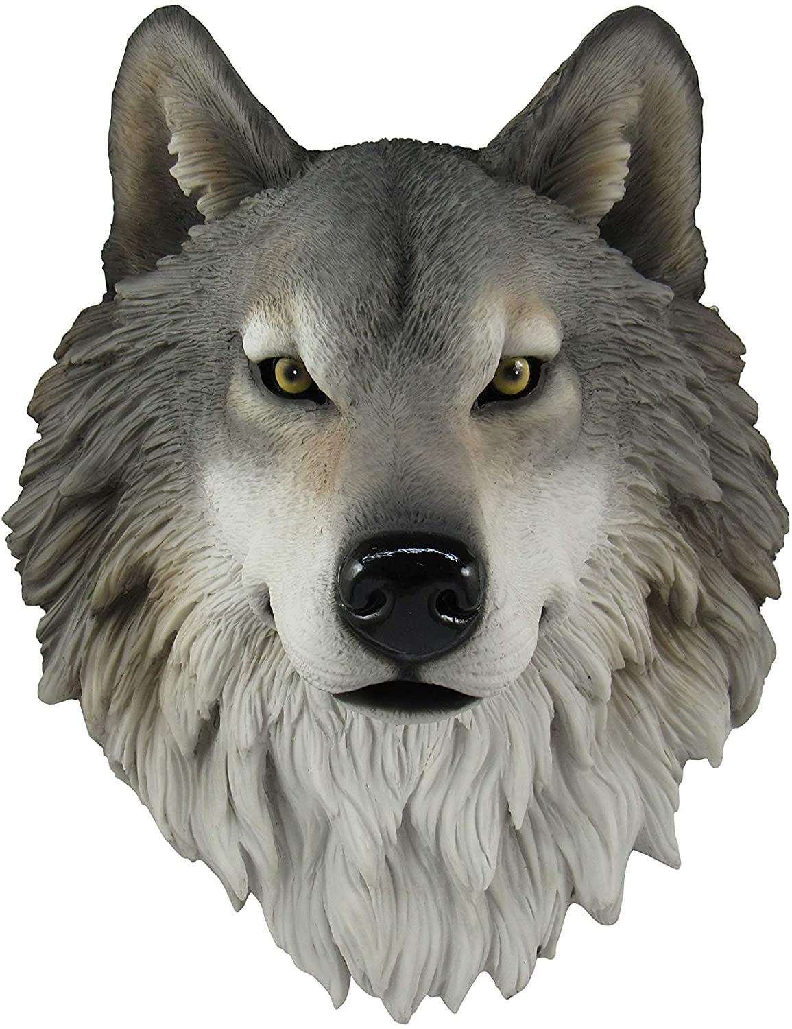 DWK "Nanook" Wall Mounted Faux Taxidermy Grey Wolf Head Bust - 14 ...