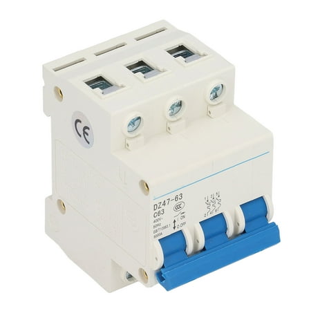 DIN Rail Mount Circuit Breaker, 6000A Breaking Capacity Pa66 Protective 400V 3P Miniature ...