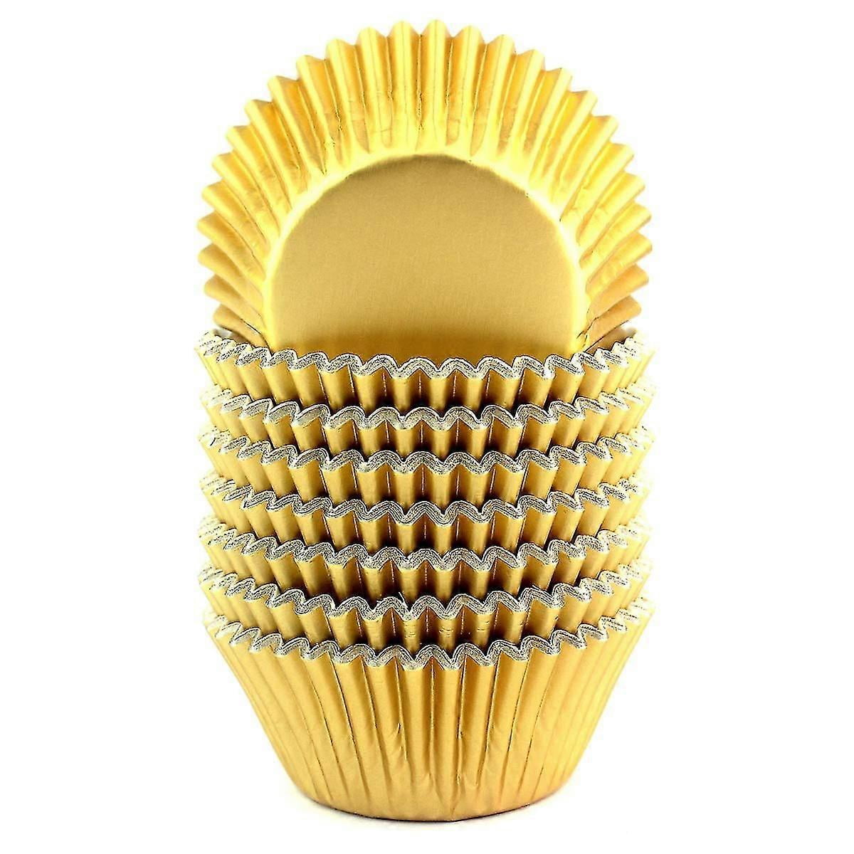 Capacillos para cupcakes estándar Moldes para muffins de papel dorado ...