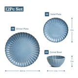 Sango Frill Reactive Stoneware Dinnerware Set, 12-Piece, Blue - Walmart.com