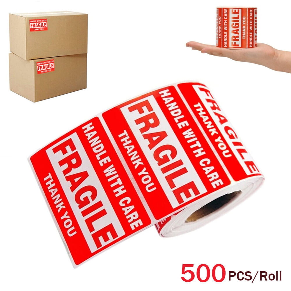 1 Roll(500 Labels) Fragile Stickers 2"x3" Mailing Warning Labels Handle ...