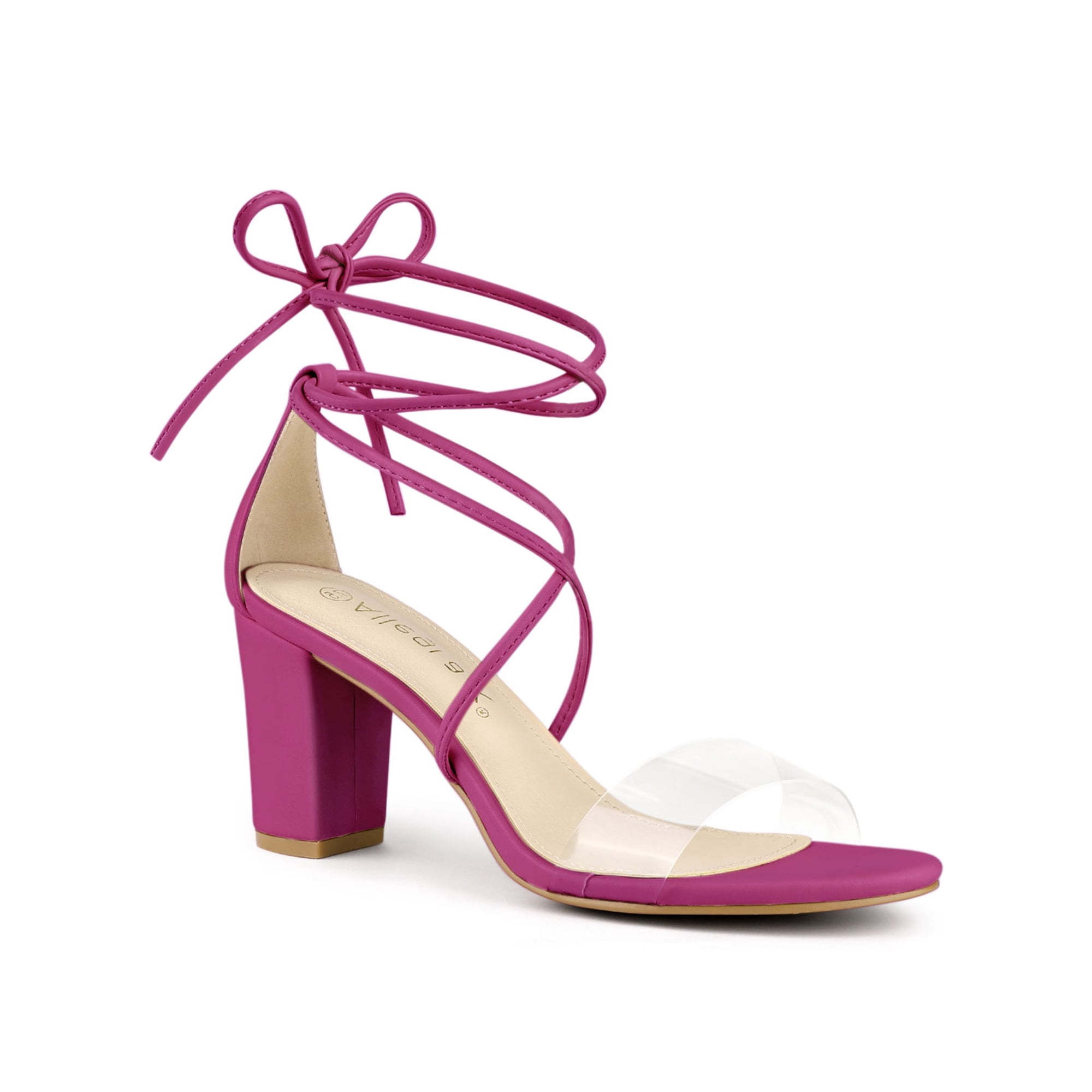 Click here for Blissful Step Womens Clear Strap Block Heel Lace U... prices