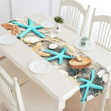 MYPOP Beach and Sea Table Runner Home Decor 14x72 Inch, Coastal Ocean ...