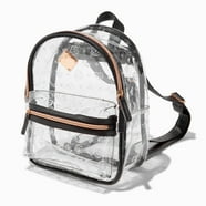 Claire's Small Blush Pink Backpack with Gemstones, Front Zipper Pocket ...