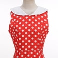Efsteb Women's Peter Pan Collar Polka Dots Vintage Dress Sleeveless Fit ...