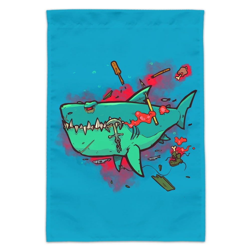 Shark Shipwreck With Debris Harpoon and Anchor Garden Yard Flag ...