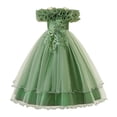 ITSAME Girls Formal Dress Sequin Embroidery Tiered Ruffle Puffy Tulle ...