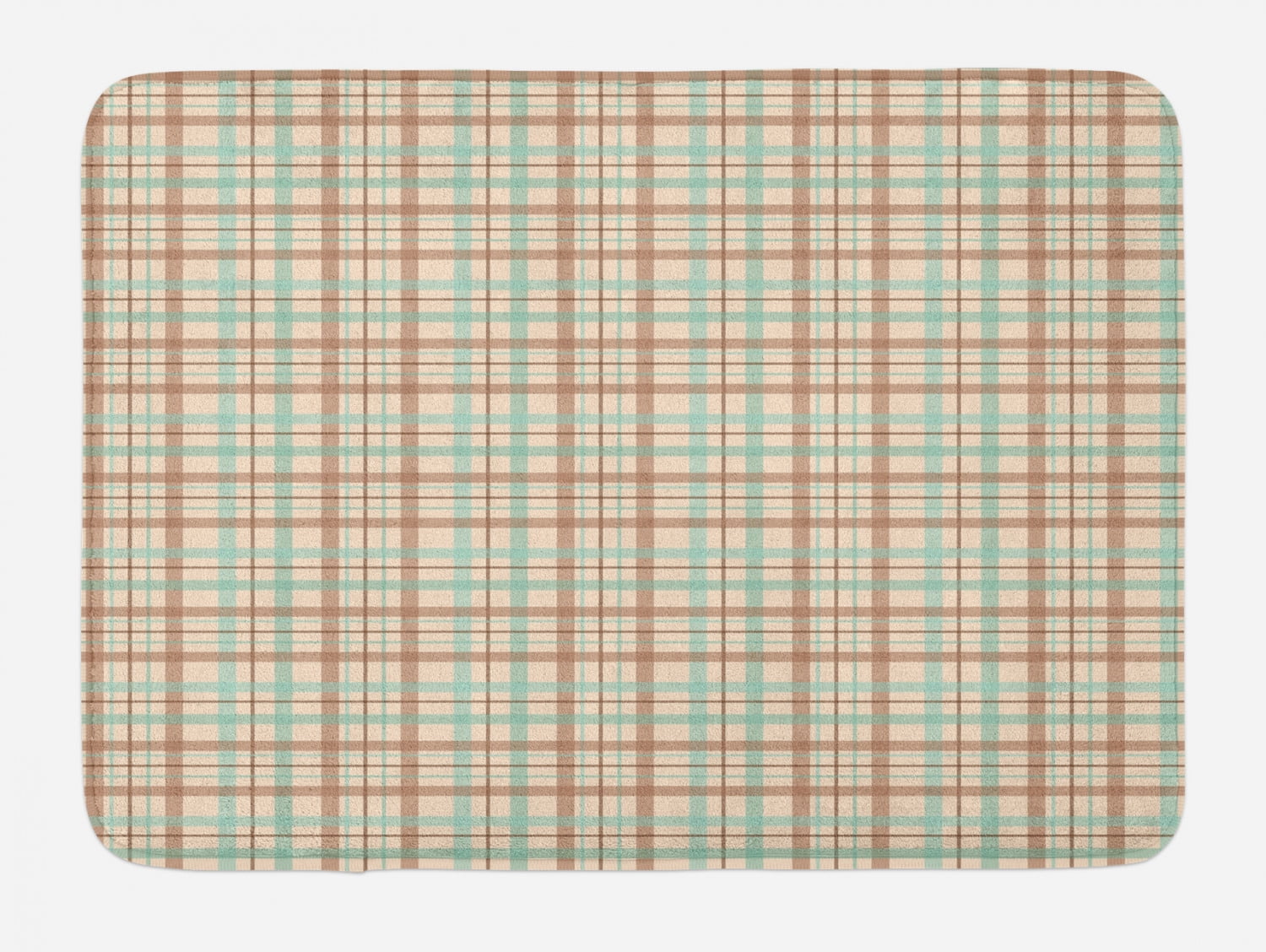 Plaid Bath Mat, Scottish Country Style Tartan with Abstract Design ...