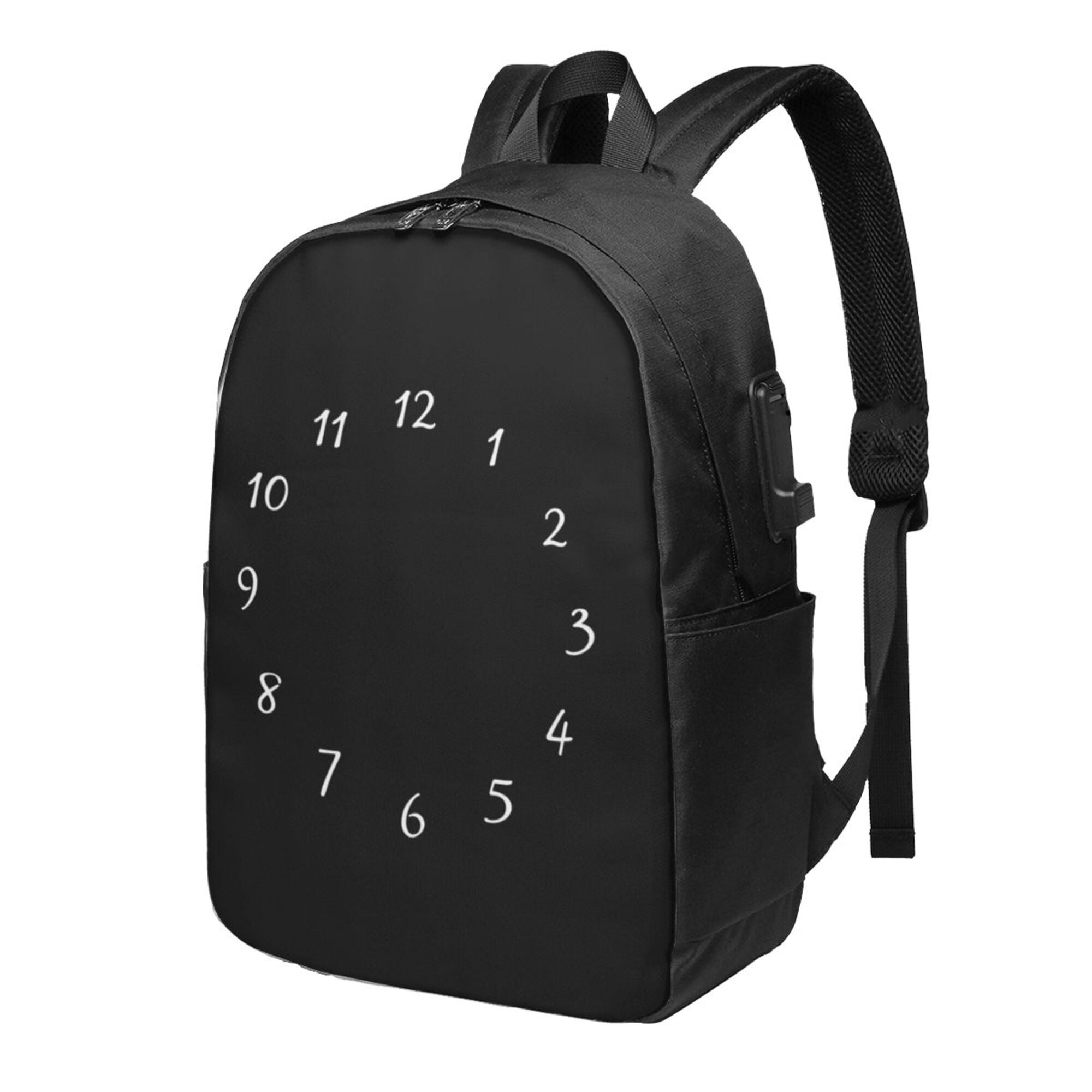 YFYANG 17" Laptop Backpack, Black Clock Pattern Fashion Travel Work ...