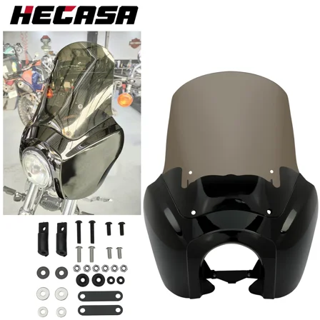 Emgo Villain Mini Cafe Black Fairing Windshield 5.75" Headlight Opening ...