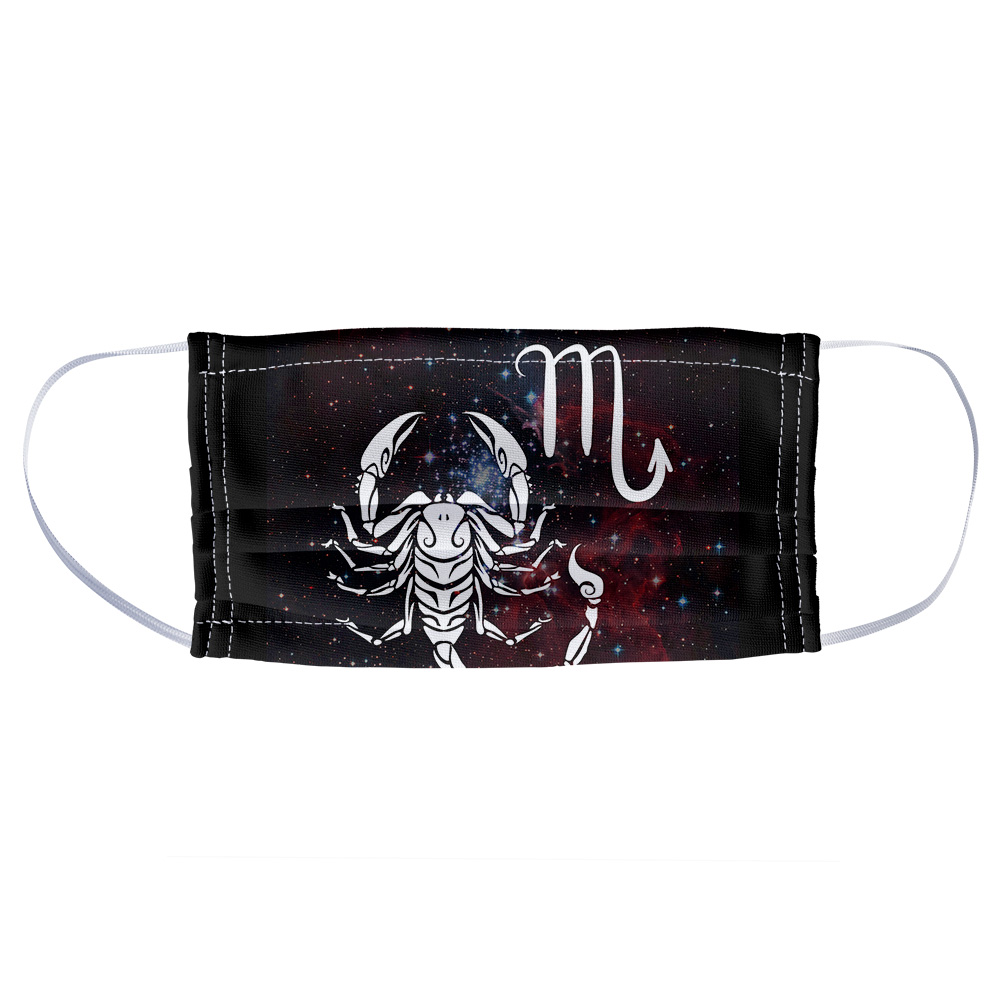 Scorpio Zodiac Sign Horoscope in Space 1-Ply Reusable Face Mask ...