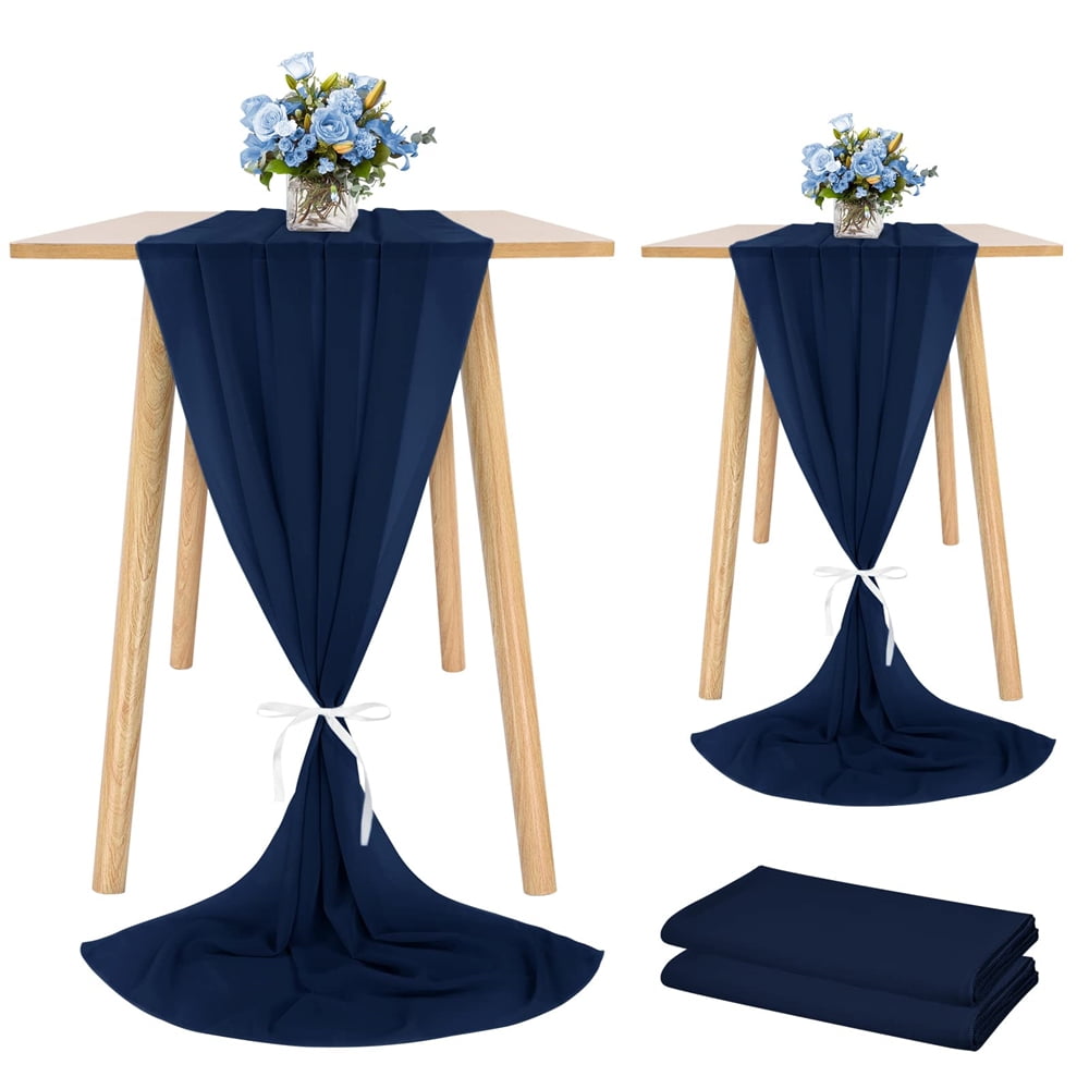 Pesonlook 2 Pcs Chiffon Table Runner 28x120 Inches Romantic Wedding ...