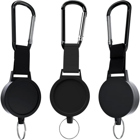 3 Pack Heavy Duty Retractable Key Chain, Retractable Reels with 26 ...