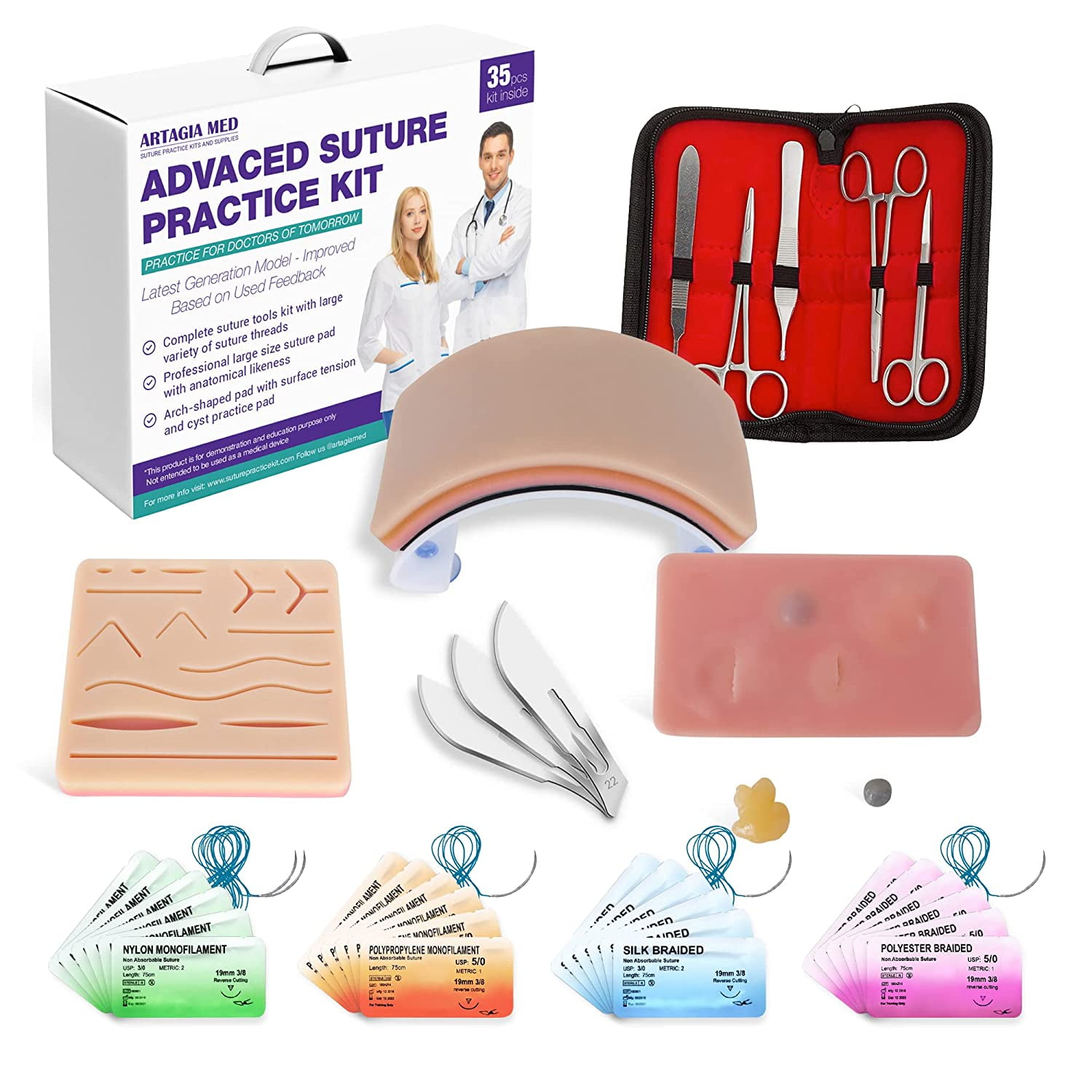 Kit de práctica avanzada para estudiantes de medicina (35 piezas ...