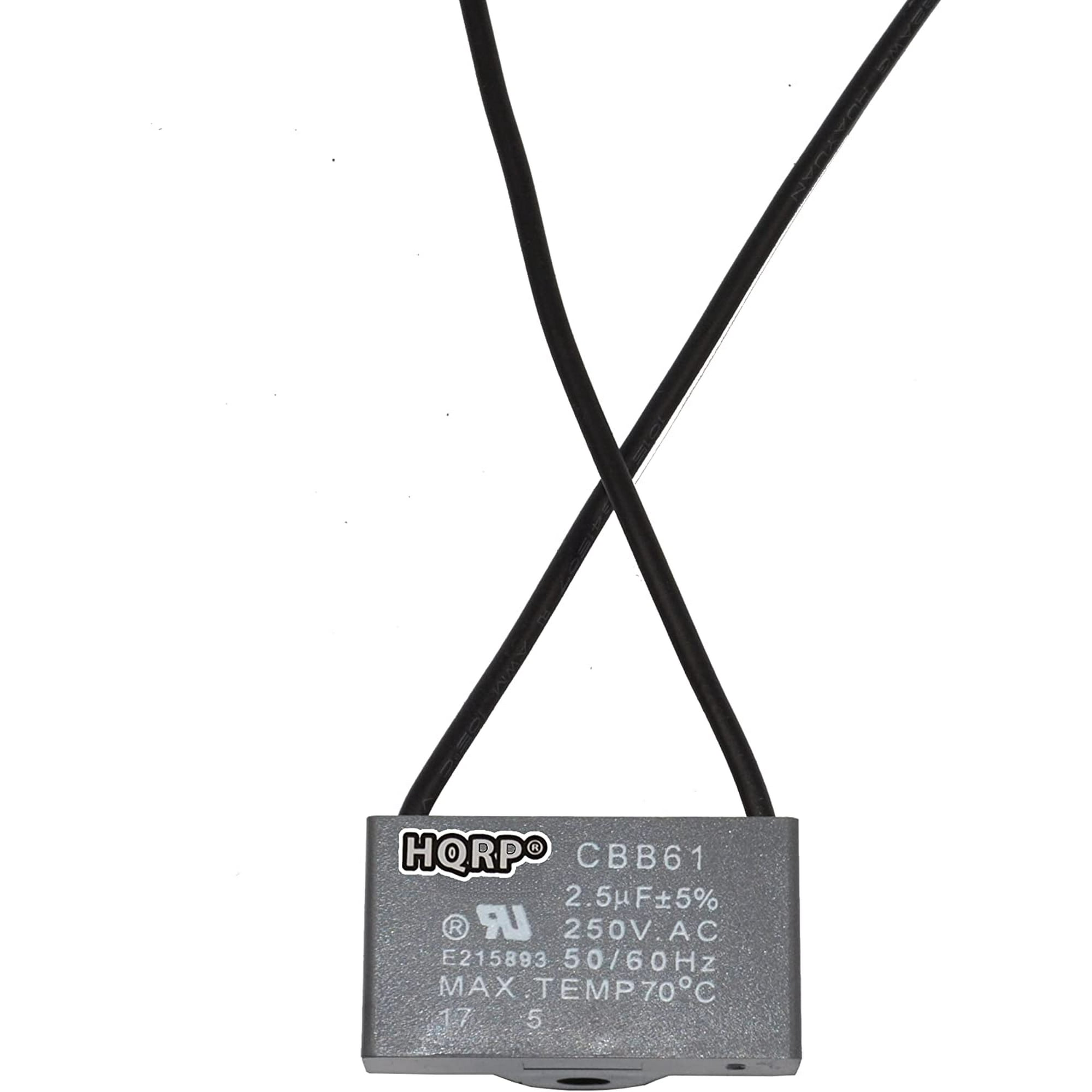 Click here for Hqrp Ceiling Fan Capacitor Cbb61 2.5uf 2-Wire Ul L... prices