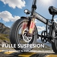 750W Folding Electric Bike 48V 20AH Removable Battery 20-25MPH 14''x 2. ...