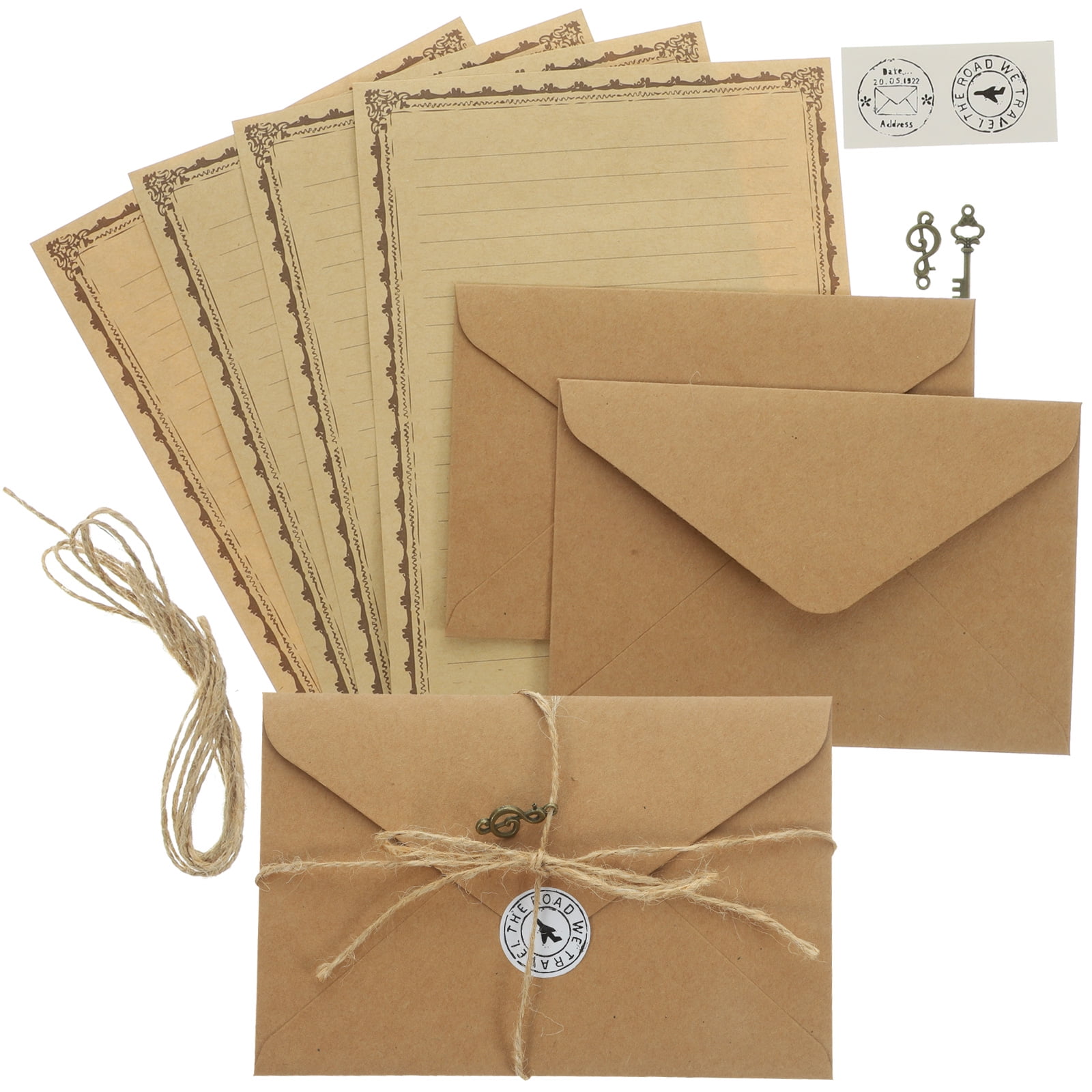 2 Sets of Retro Letter Paper and Envelope Kit Writing Paper A5 Letter ...