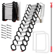 Fichiouy Al-Mg Portable Wall Mounted Expansion Folding Step Loft Stairs ...