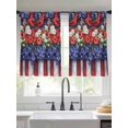 Cardinal Bird Poppy Sheer Curtains 2 Panels Set, Independence Day ...