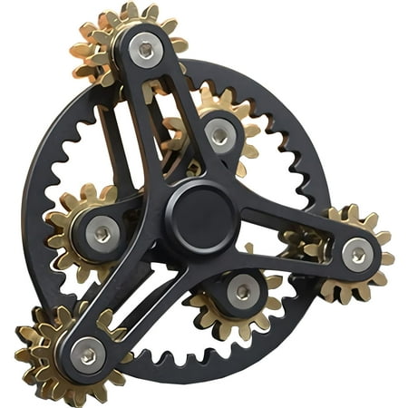 Pure Brass Fidget Spinner Gears Linkage Fidget Gyro Toy Metal DIY Hand ...