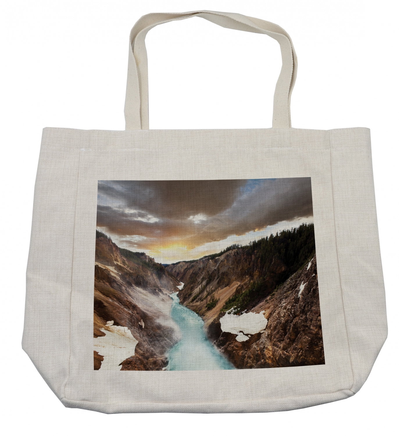 Yellowstone Shopping Bag, Canyon in Yellowstone Dramatic Sky Dark ...