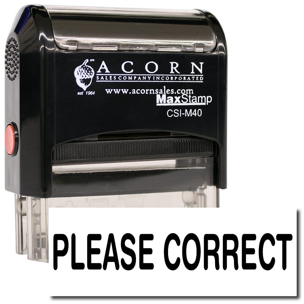 Large Self-Inking Please Correct Stamp with Purple Ink - Walmart.com