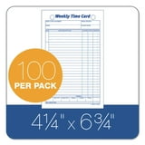 TOPS Employee Time Card, Weekly, 4 1/4 x 6 3/4, 100/Pack -TOP3016 ...