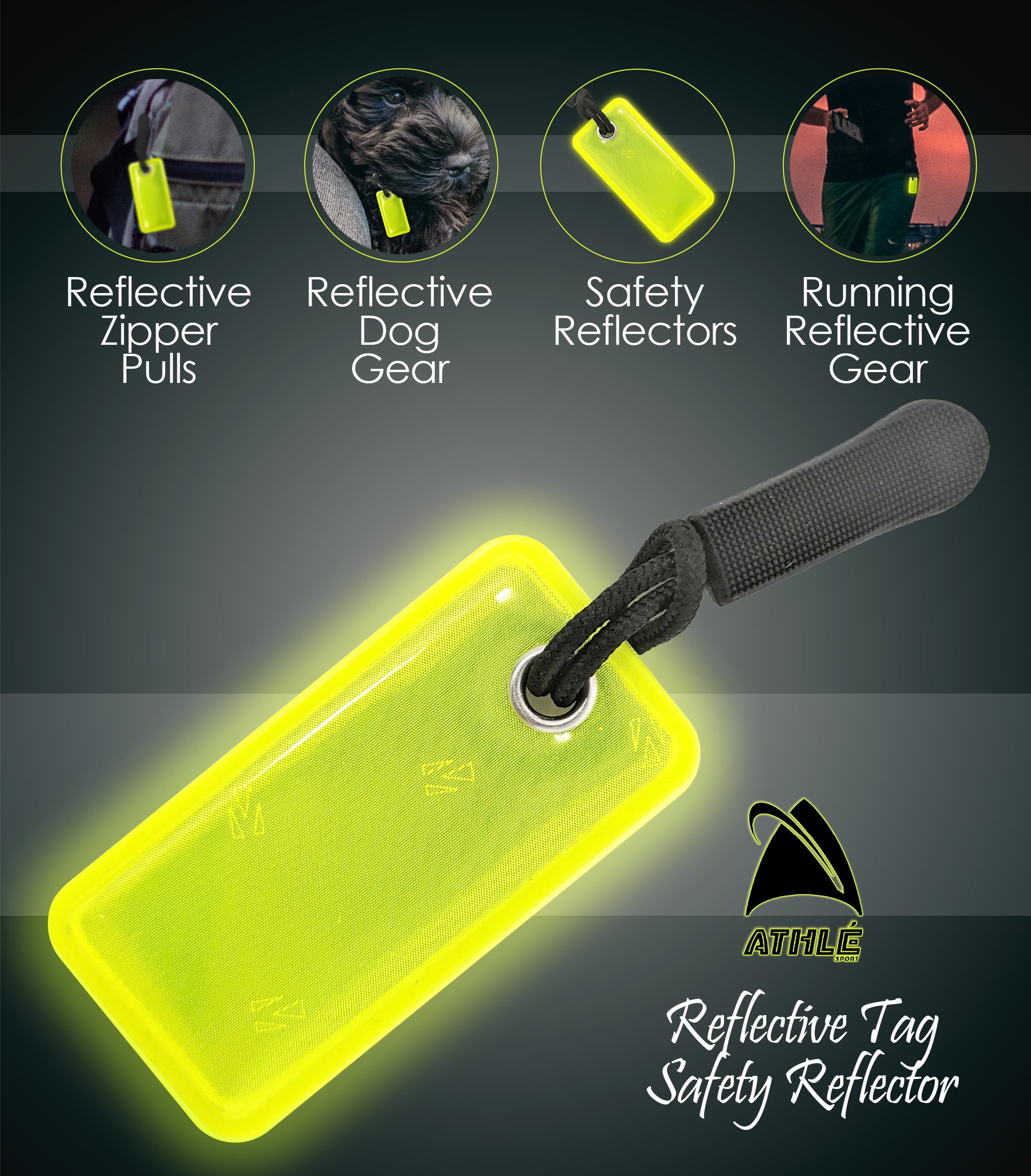 Buy Athle Sport Hi Vis Reflective Zipper Pull - Safety Reflective Tags ...