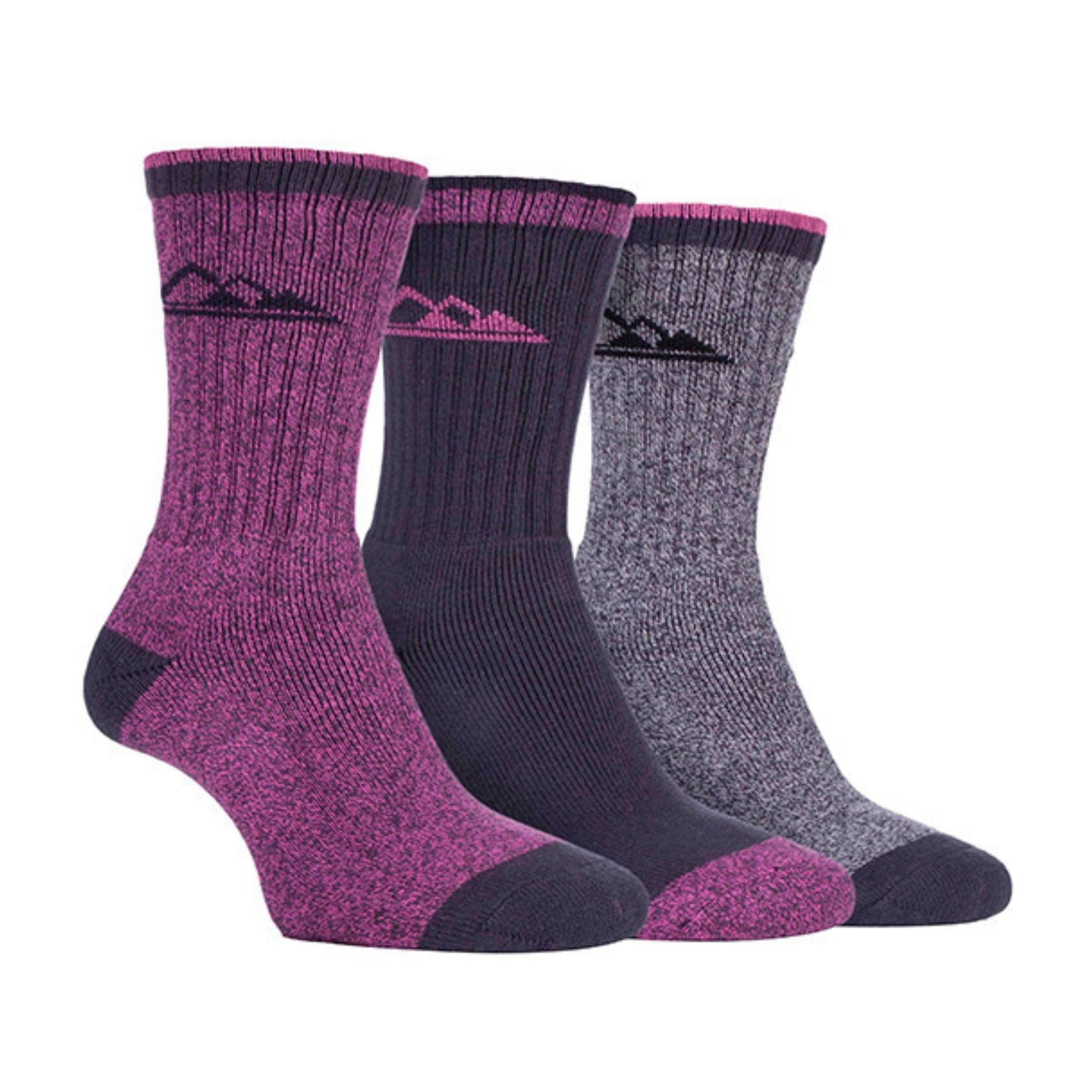Storm Valley - 3 Pairs Ladies Lightweight Breathable Hiking Socks with ...