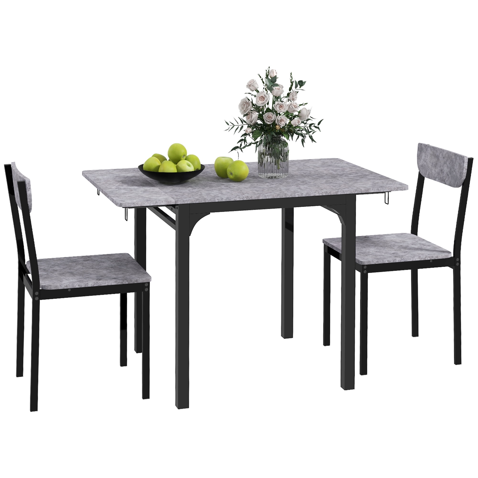 Click here for Homcom Foldable Dining Table Set For 2  Drop-Leaf... prices