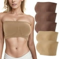 Baycosin 5pc Sports Bras For Women Plus Size Strapless Bra Bandeau Tube