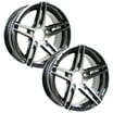 "Pack of 2, 15-inch Aluminum Trailer Rim T-07 Spoke - Black Machined, 5 ...
