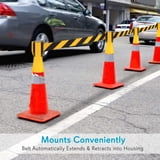 Pyle 2-Pc Emergency Retractable Traffic Cone Hazard Warning Tape ...