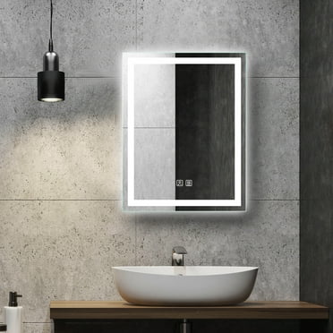 LED Smart Bathroom Mirror with Clock & Temp., Magnifying, Sizes 20x28 ...