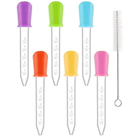 Lepai 5ml Plastic Graduated Pipettes and 1 Clean Brush, Pipette Dropper ...