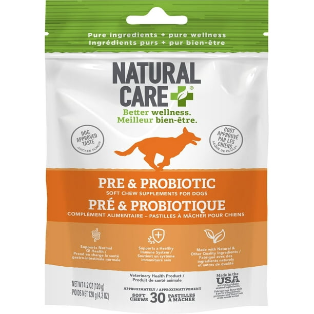 Natural Care Pre & Probiotic Chicken Daily Chews Dog Supplement, 30 ...