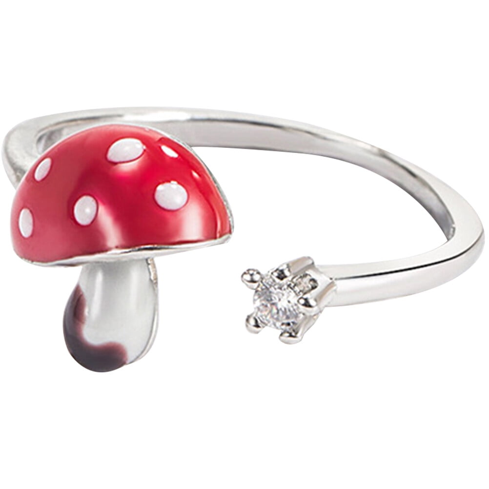 Click here for Masteelfca Cartoon Mushroom Open Ring Personalized... prices