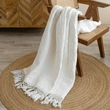 HOMEMONDE 100% Cotton Quilted Throw Blanket 50x60 Inches, Soft & Cozy ...