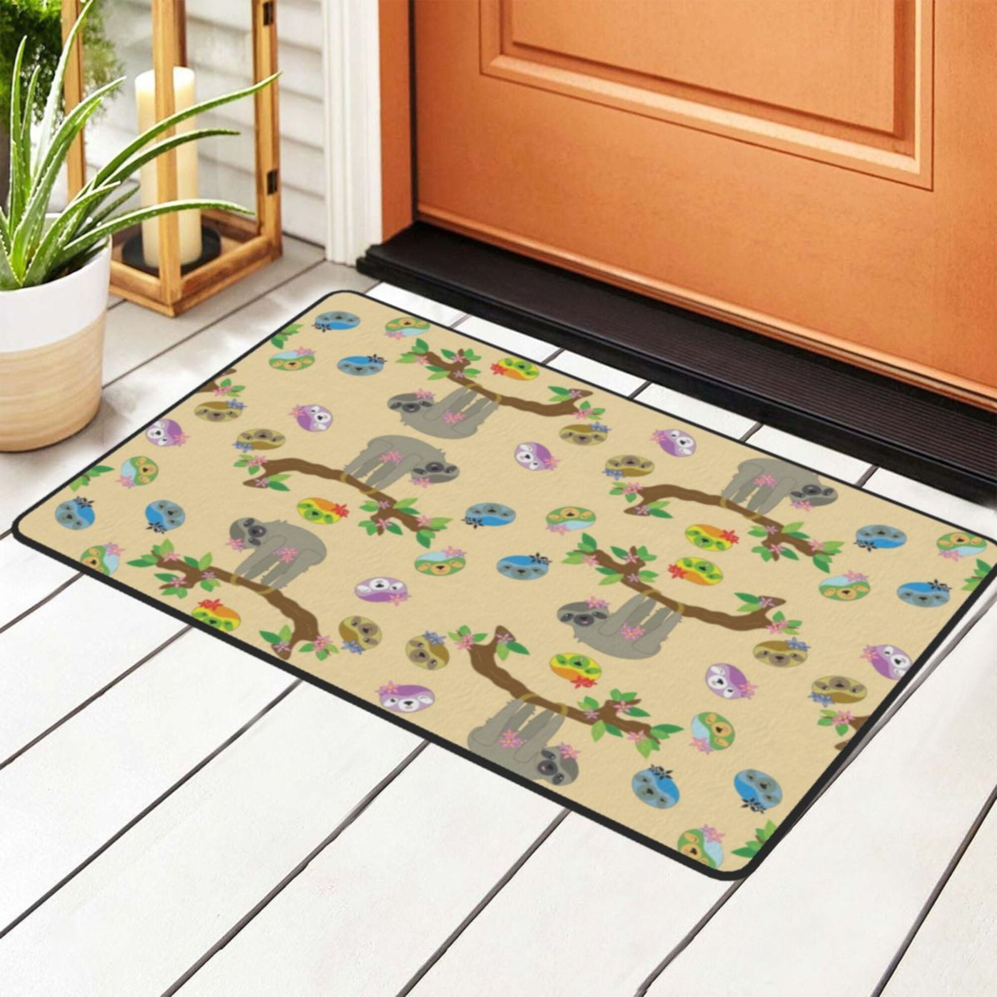 ZICANCN Sloth Neutral Color Area Rugs Doormat , Facecloth Non-Slip ...