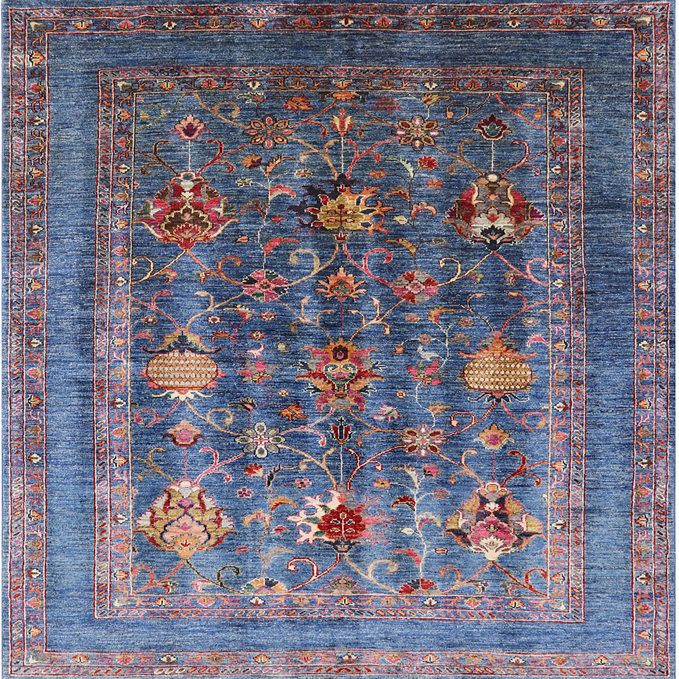 Ahgly Company Indoor Square Mid-Century Modern Plum Purple Oriental ...