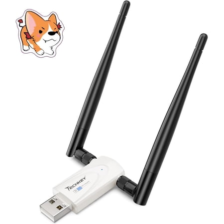 Wireless USB WiFi Adapter for Desktop PC, Techkey V4 AC1300Mbps Network ...