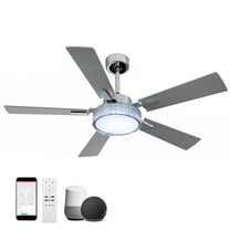 72" Smart Ceiling Fan with LED Light - Matte Black Remote Control ...