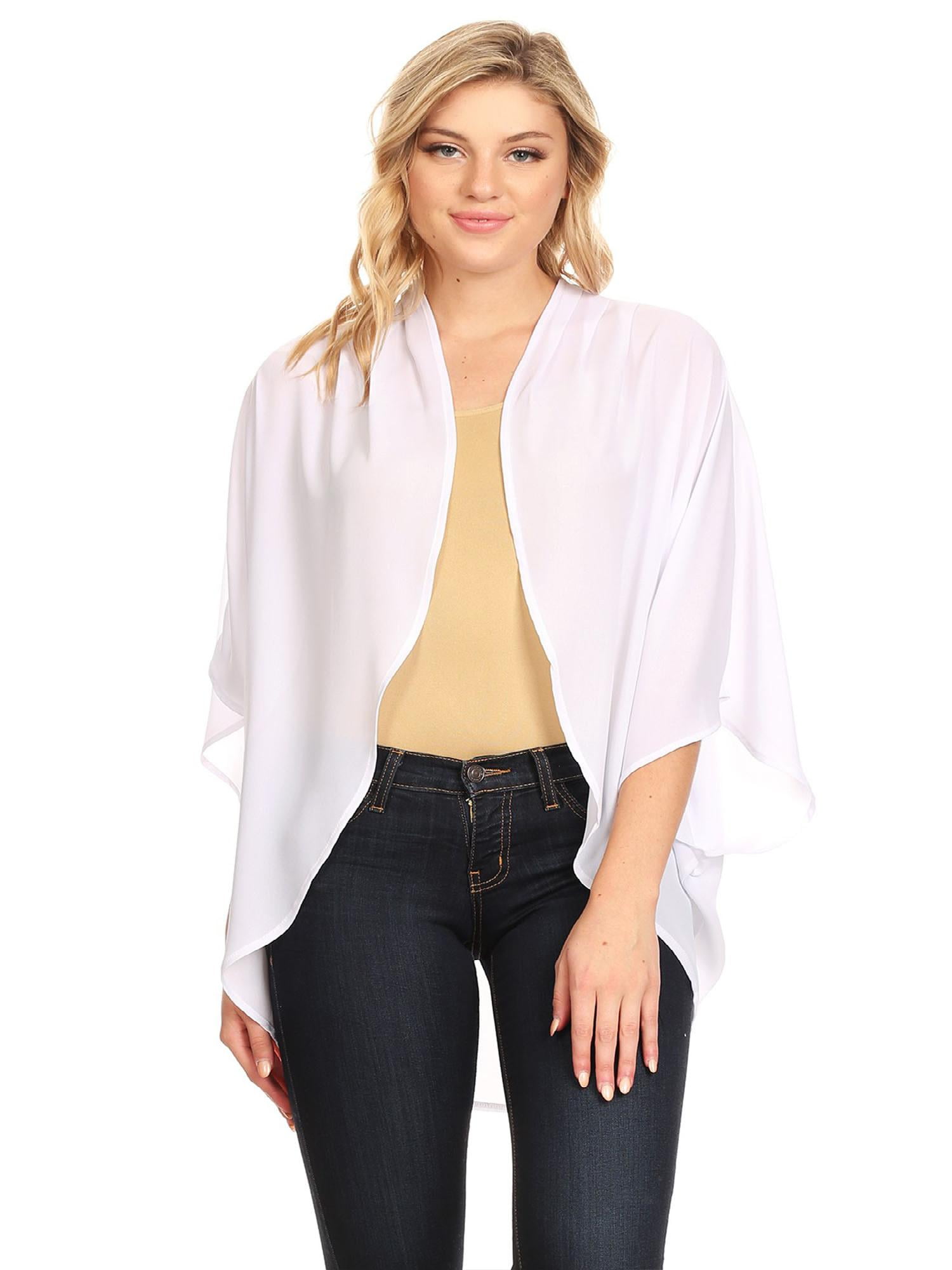 Moa Collection Womens Solid Casual Lightweight 3 4 Sleeve Loose Fit