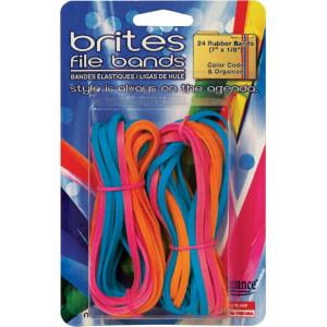 Alliance, Brites File Bands, #117B (7" x 1/8") 24Pk of Assorted Colors ...