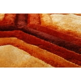 MDA Rugs Mateos Thick Polyester Shag Area Rug, Contemporary Design, Red ...