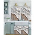 Abstract Ocean Beach Wave Short Blackout Curtains 36 Inch Long,Beige ...