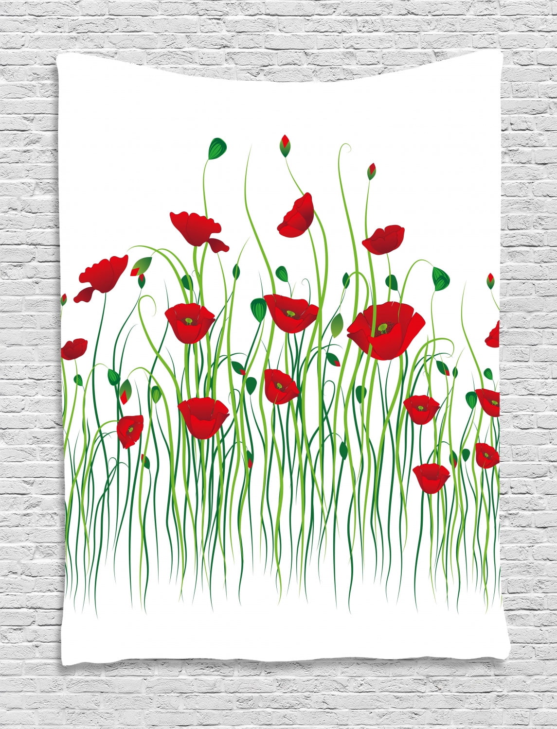 Poppy Tapestry, Scarlet Flowers and Buds on a Rural Field Refreshing ...