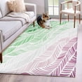 Area Rug for Living Room, Ombre Green Pink Non-Slip Indoor Large Carpet ...