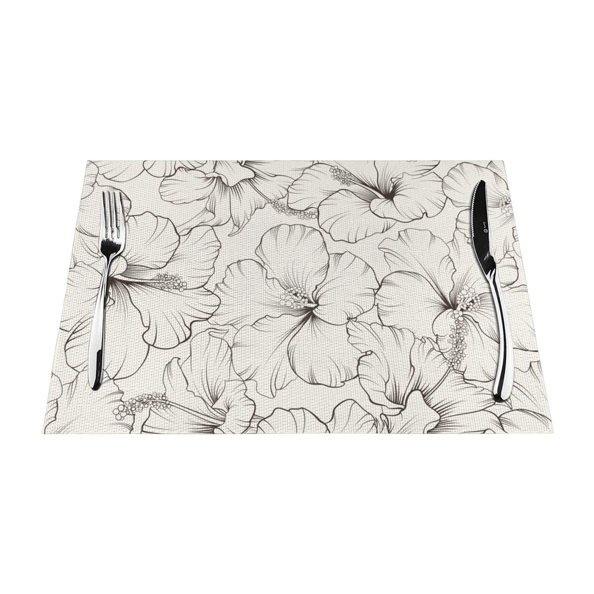 YFYANG Washable Heat-Resistant Placemats, 70% PVC/30% Polyester, Line ...